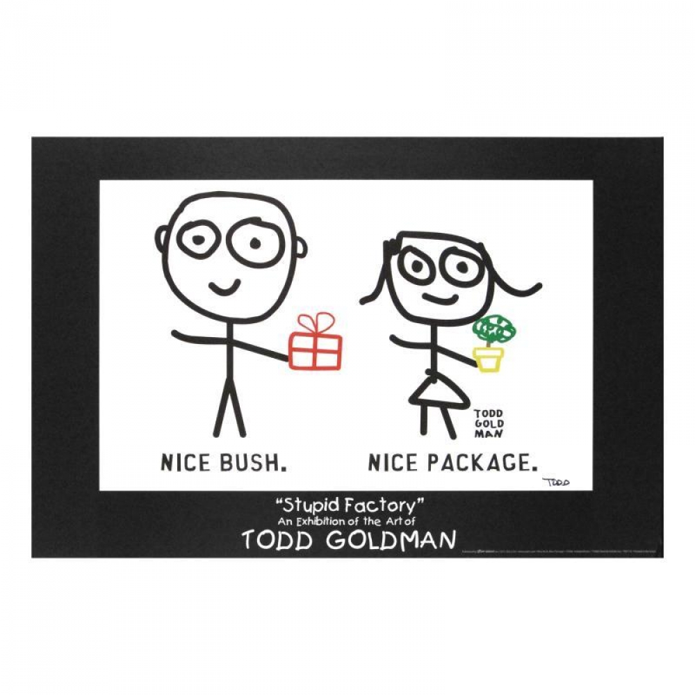 Todd Goldman Signed "Nice Package! Nice Bush!" 24x36 Lithograph Poster ...