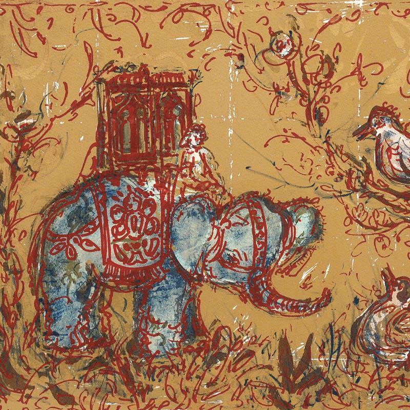 Edna Hibel Signed "Elephant Parade" Limited Edition 15x20 Lithograph ...