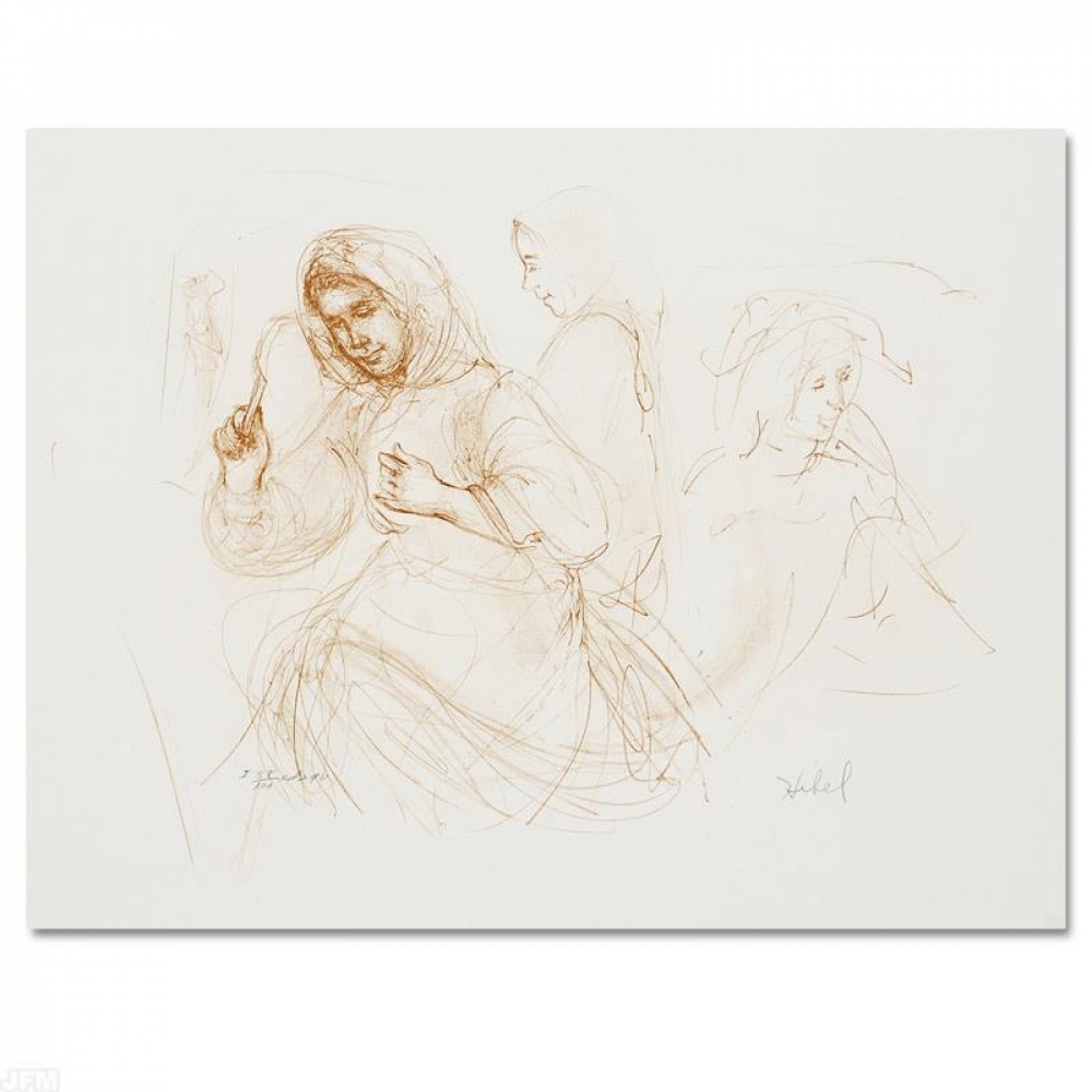 Edna Hibel Signed "Three Women in the Fields" Limited Edition 15x18 ...