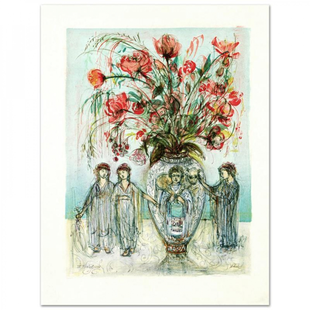 Edna Hibel Signed "Ancient Wisdom" Numbered LE 20x26 Lithograph (PA ...