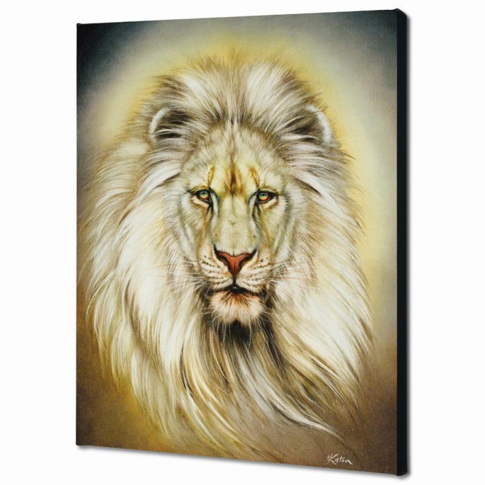 Martin Katon Signed "White Lion" Limited Edition 16x20 Giclee on Canvas ...