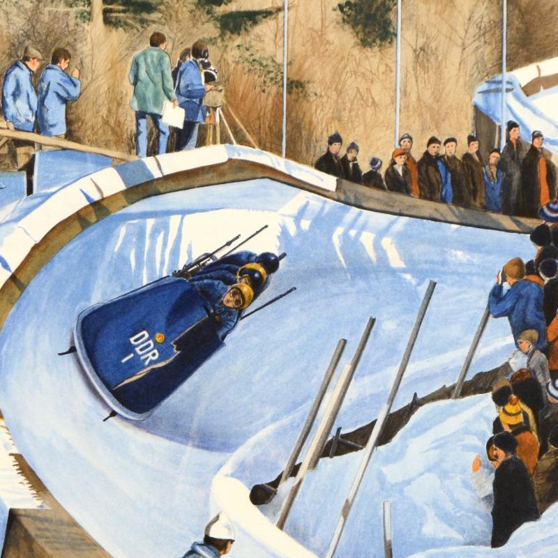 "4-Man Bobsled - 1976" LE 21x28 Lithograph by William Nelson (PA ...