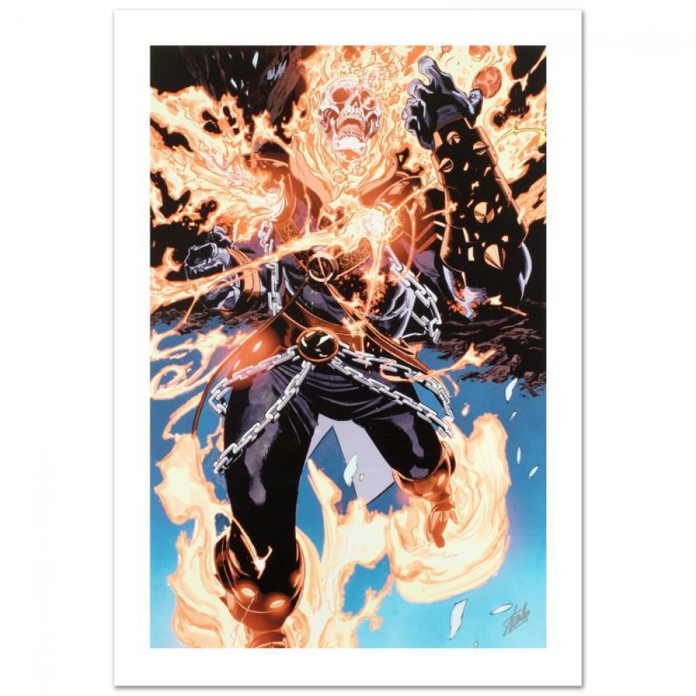 Stan Lee Signed "Ghost Rider #28" LE 18" x 27" Giclee on Canvas by Tan ...