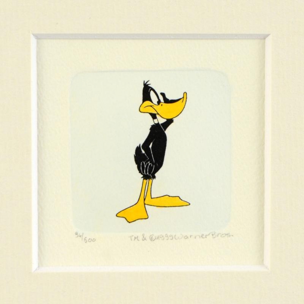 1999 "Daffy Duck" Limited Edition 9x9 Custom Framed Etching with Hand ...