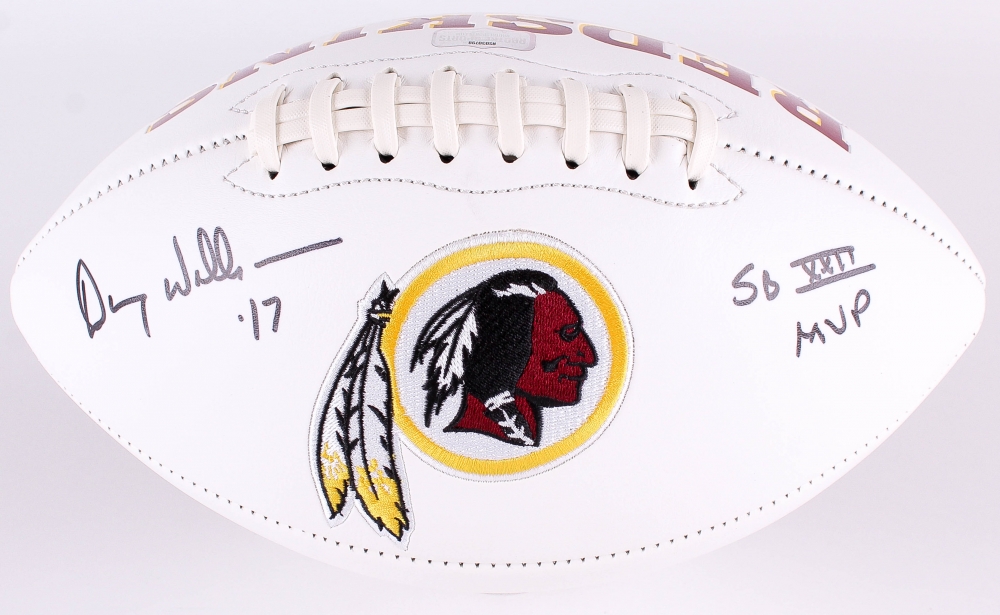 Doug Williams Signed Redskins Logo Football Inscribed "SB XXII MVP ...