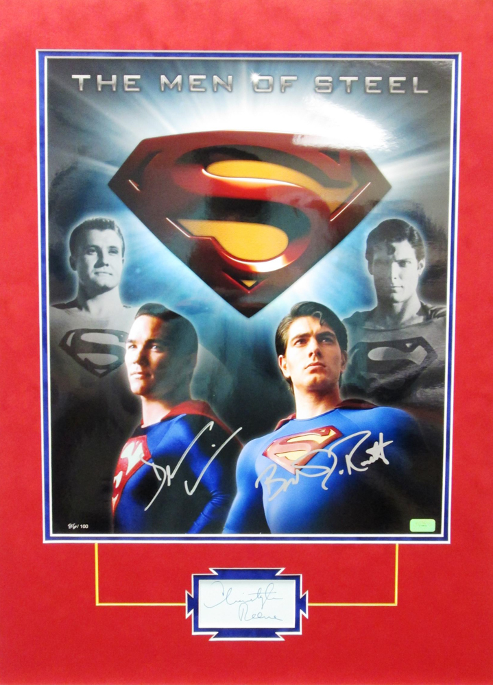 Christopher Reeve, Brandon Routh & Dean Cain Signed "Superman" 22x29 ...