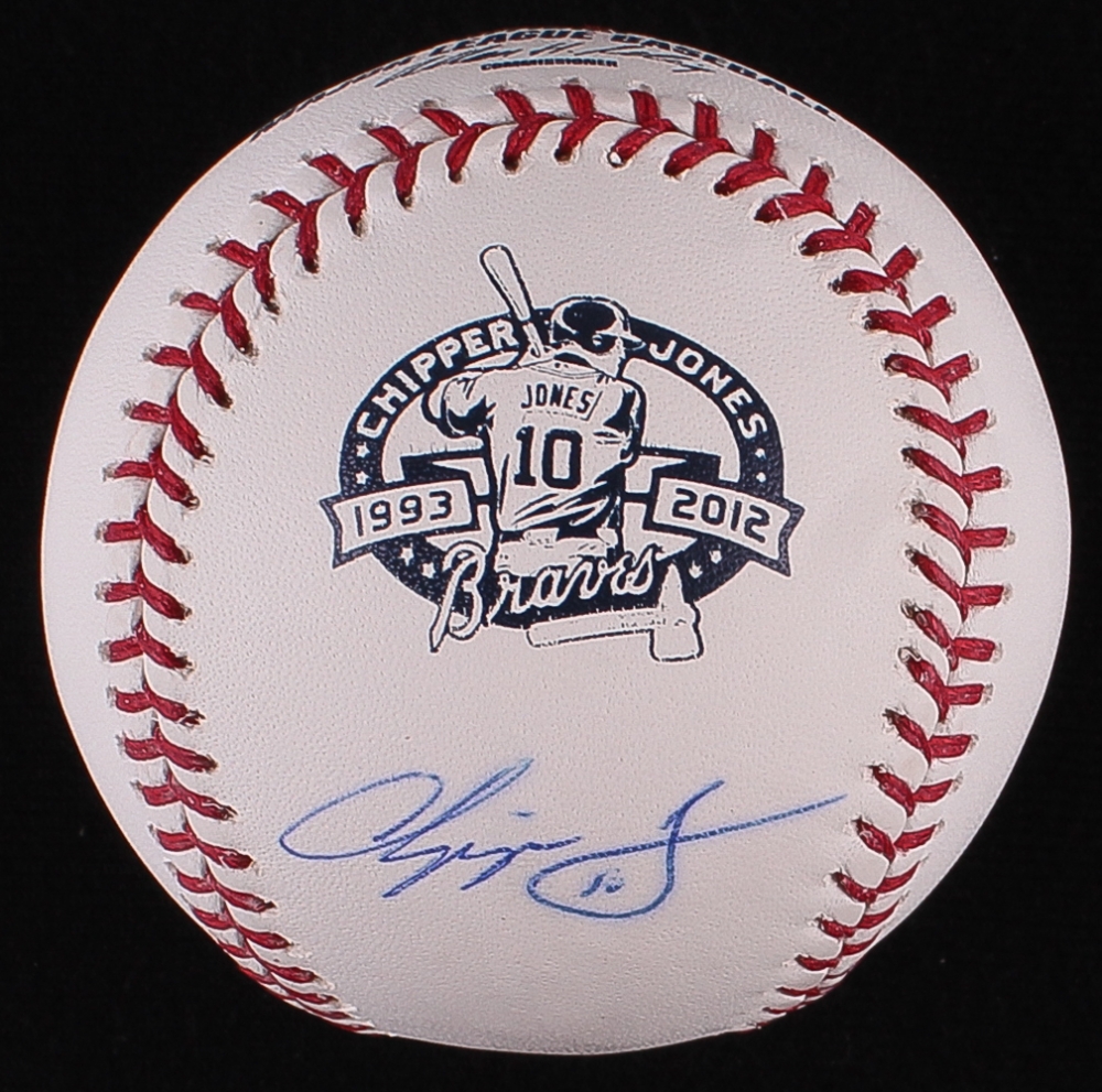 Chipper Jones Signed Braves Retirement Logo OML Baseball (PSA COA ...