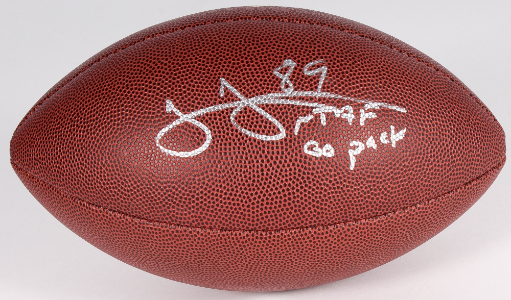 James Jones Signed Wilson NFL Football Inscribed "NTAF" & "Go Pack ...