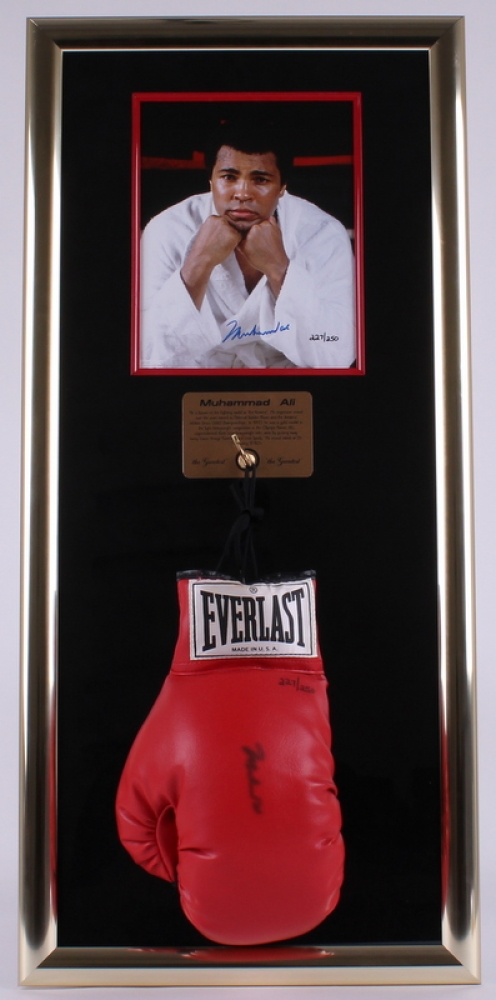 Muhammad Ali Signed LE 16x34 Custom Framed Photo Display with Signed ...