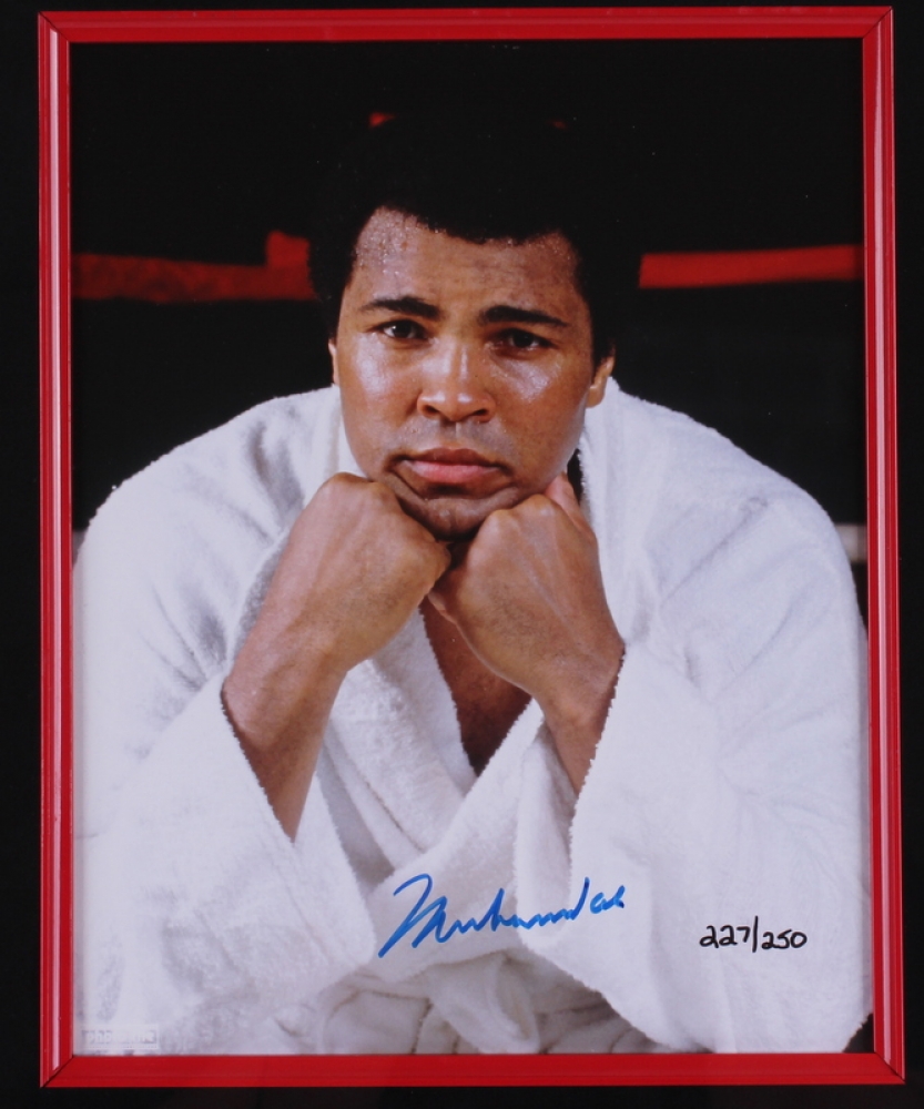 Muhammad Ali Signed LE 16x34 Custom Framed Photo Display with Signed ...
