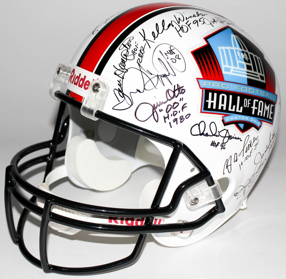 NFL HOF Full-Size Helmet Signed by (37) with Deacon Jones, Kellen ...