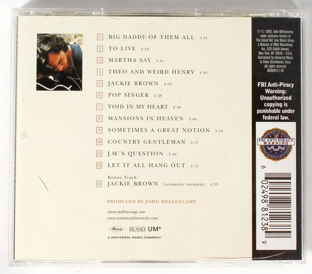 John Mellencamp Signed "Big Daddy" CD Cover Insert (PSA COA) | Pristine ...