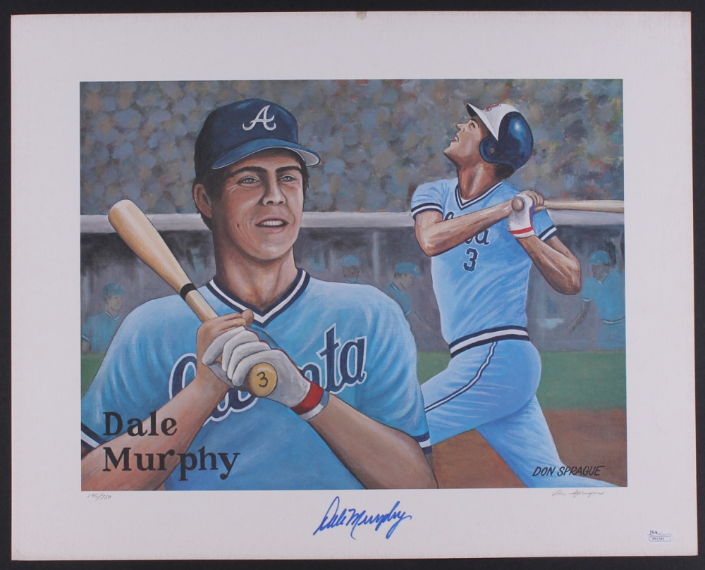 Dale Murphy Signed LE Braves 16x20 Lithograph by Don Sprague (JSA COA ...