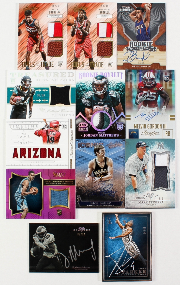 Lot of (12) Game Used Relic & Autograph Insert Cards with Tony Parker ...