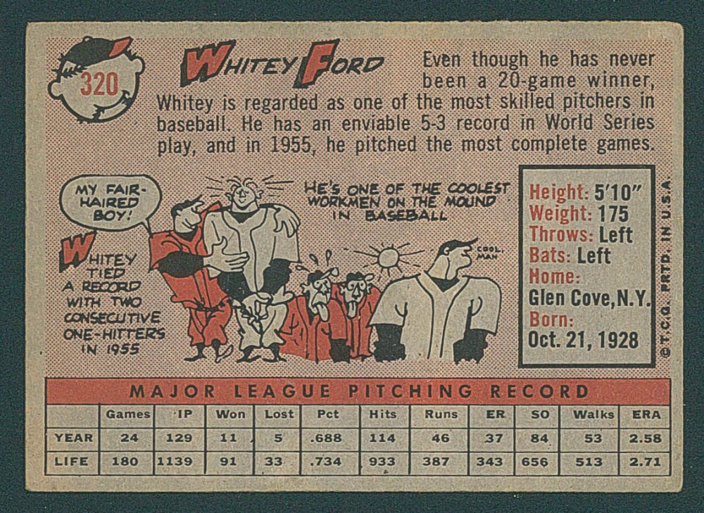 Whitey Ford 1958 Topps #320 | Pristine Auction
