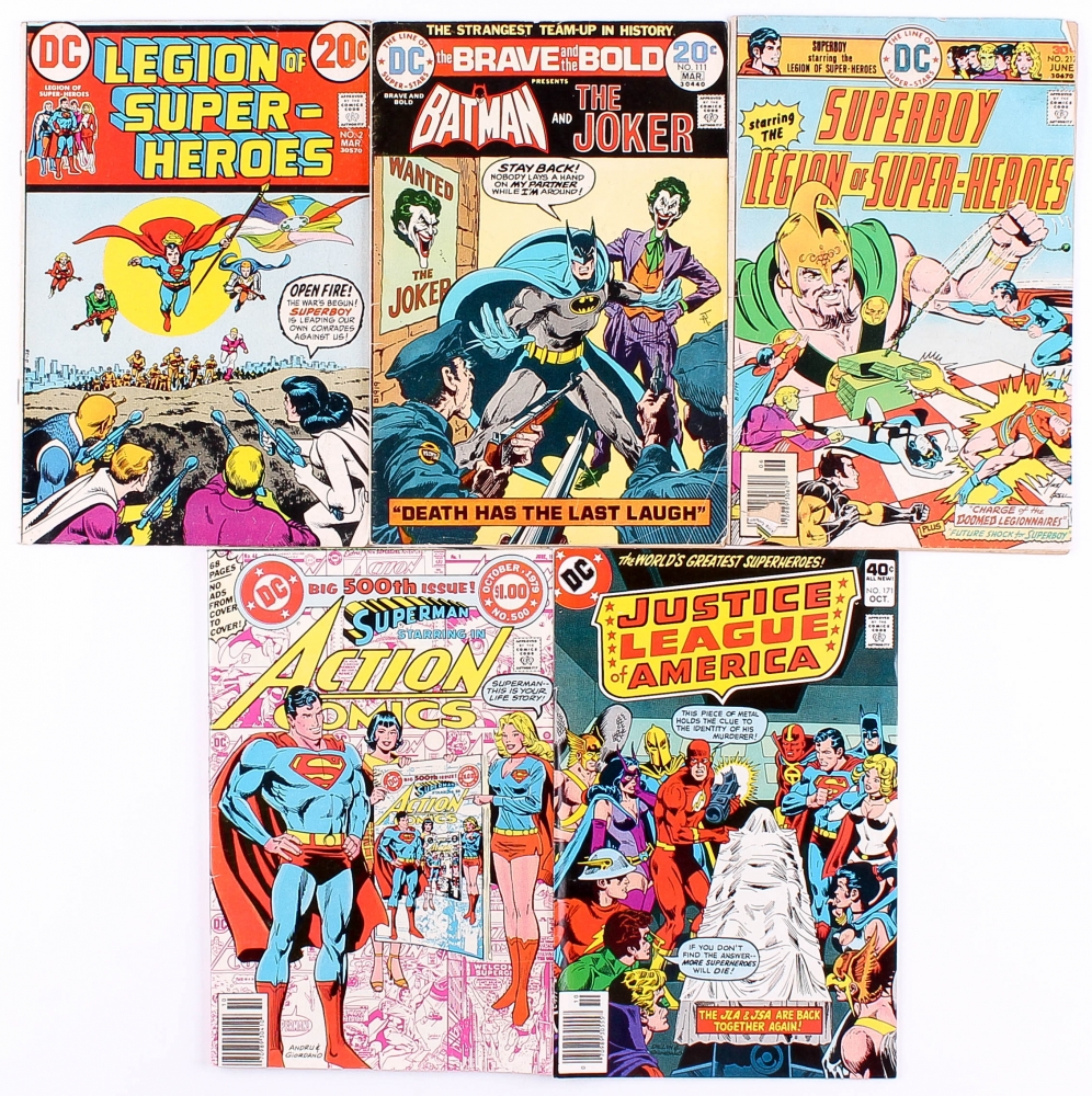 Lot of (5) Vintage DC Comic Books with 1973 Legion of Super-heros #2 ...