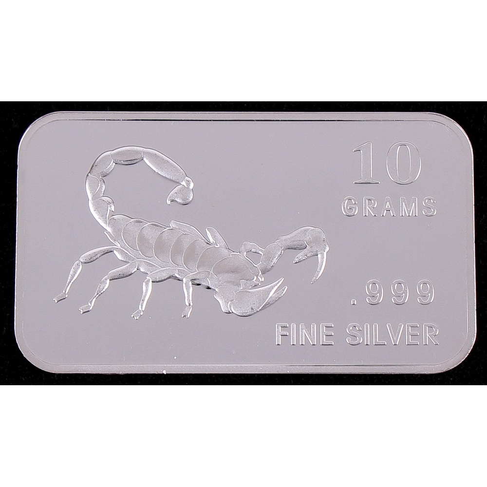 10 Grams .999 Silver Scorpion Bullion Bar | Pristine Auction
