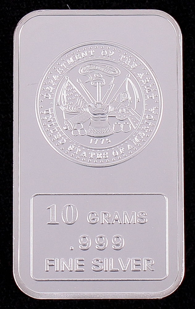10 Grams .999 Silver Department of the Army Bullion Bar | Pristine Auction