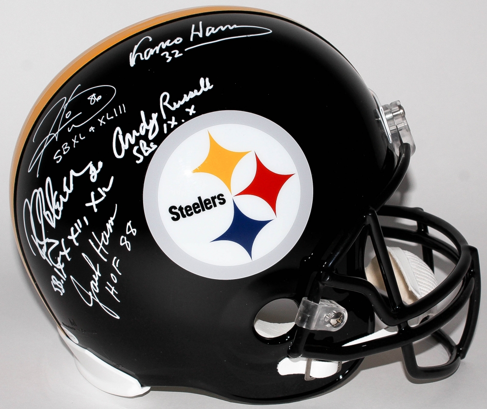 Steelers Legends Full-Size Helmet Signed by (5) with Jack Ham, Andy ...