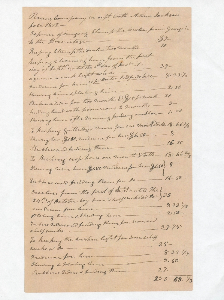 Andrew Jackson Hand-Written Word from 1812 Document (R&R COA ...