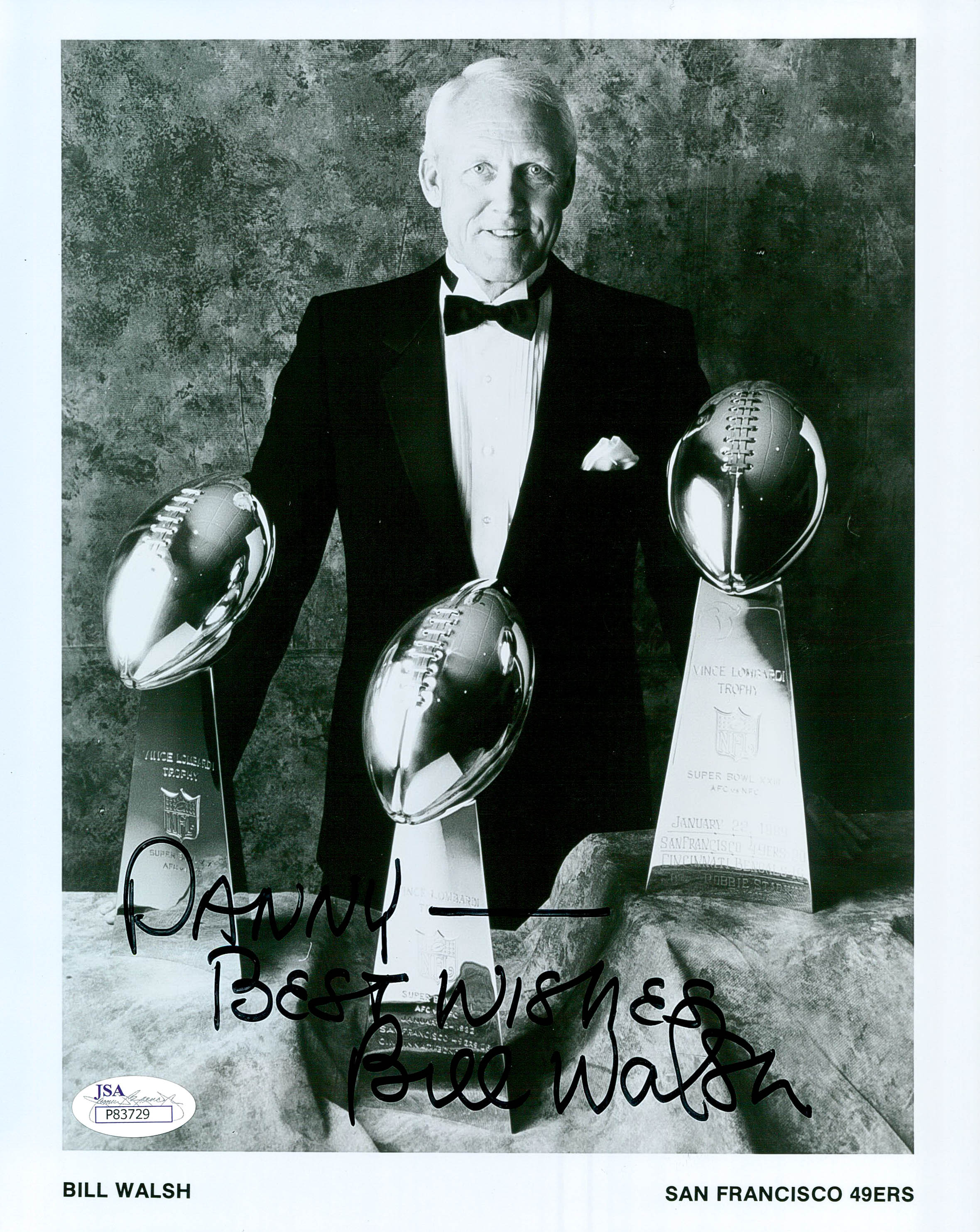 Bill Walsh Signed 8x10 Photo Inscribed "Best Wishes" (JSA COA ...