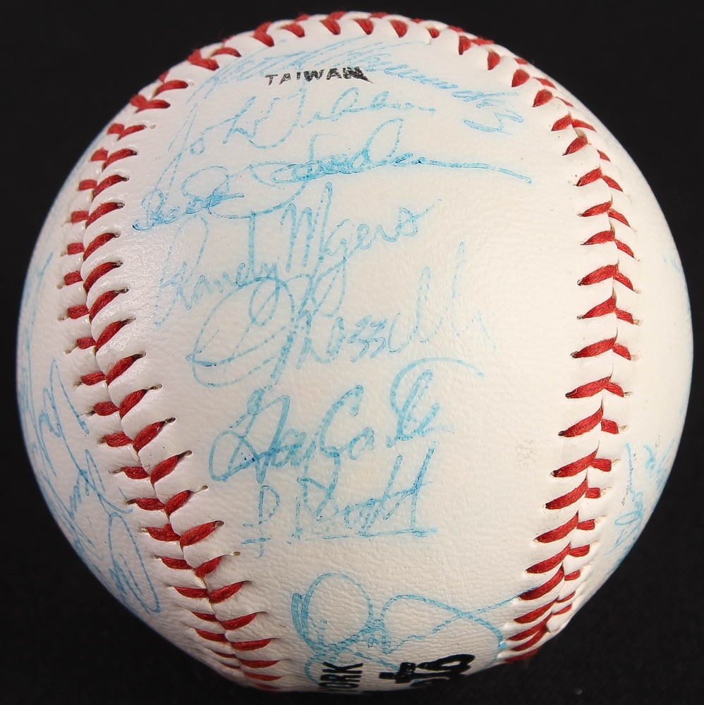 1986 New York Mets Team Signed Mets Logo Ball with (28) Signatures ...