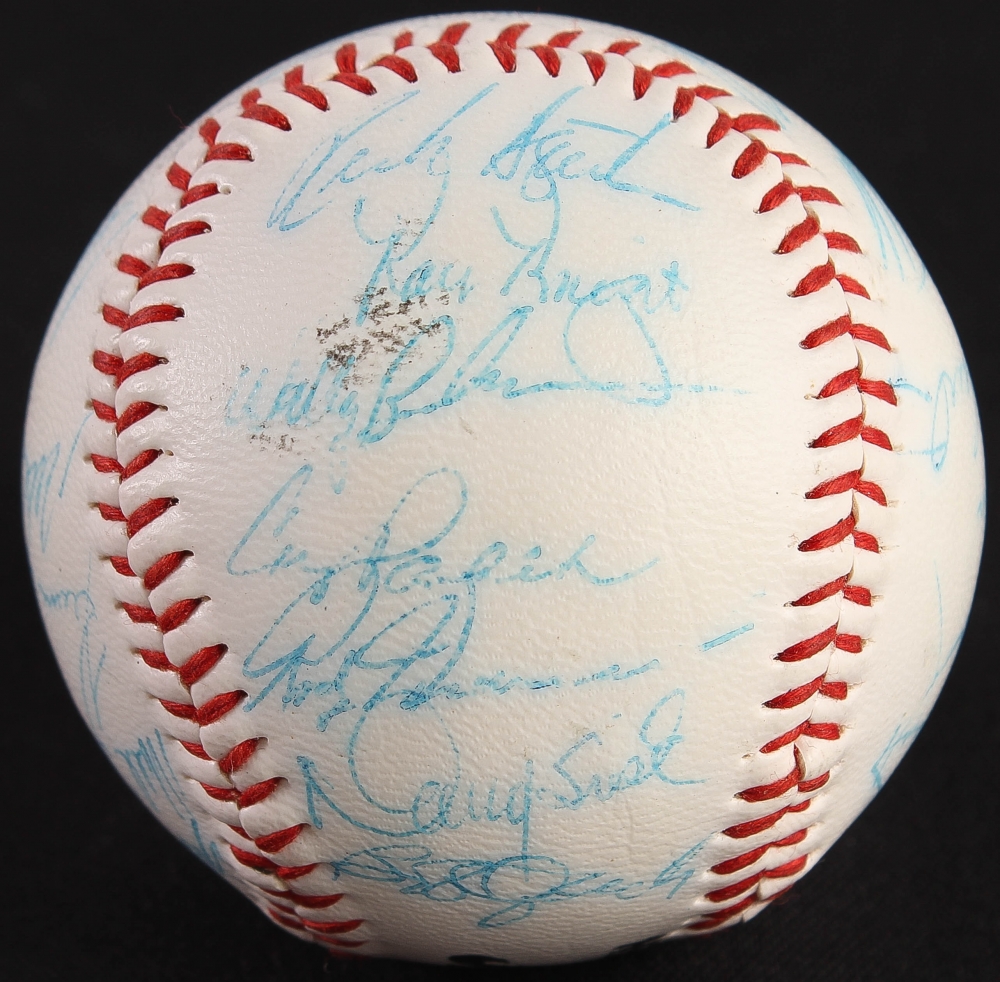 1986 New York Mets Team Signed Mets Logo Ball with (28) Signatures ...