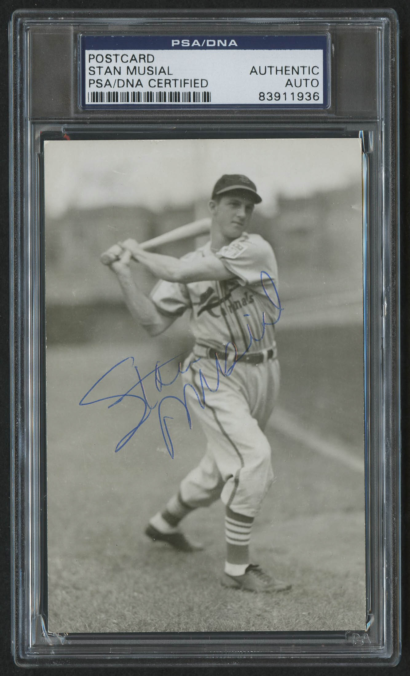 Stan Musial Signed Cardinals Postcard (PSA Encapsulated) | Pristine Auction