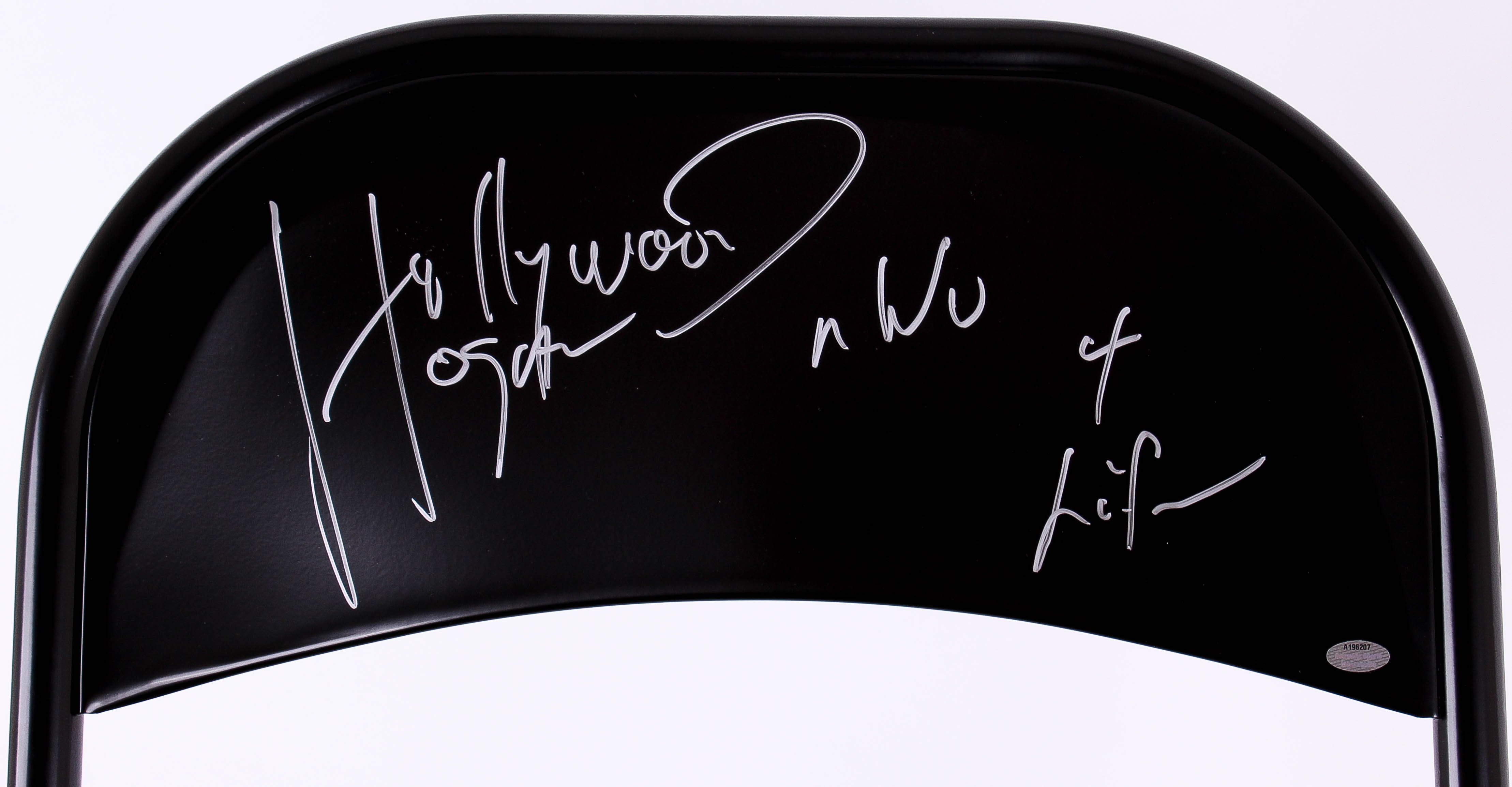 Hulk Hogan Signed Black Metal Folding Chair Inscribed "NWO 4 Life ...
