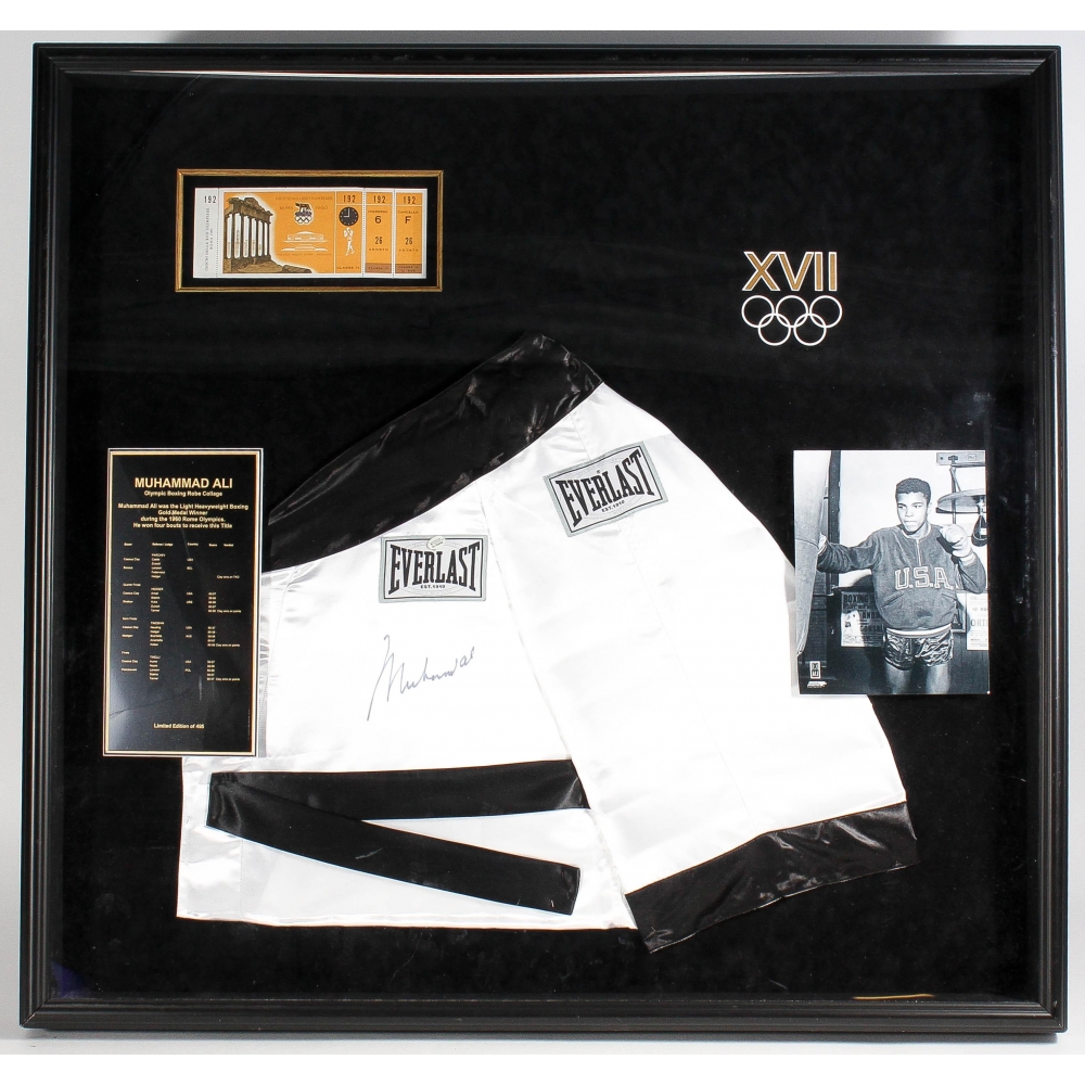 Muhammad Ali Signed LE 1960 Olympics 40x42x4 Custom Framed Boxing Robe ...