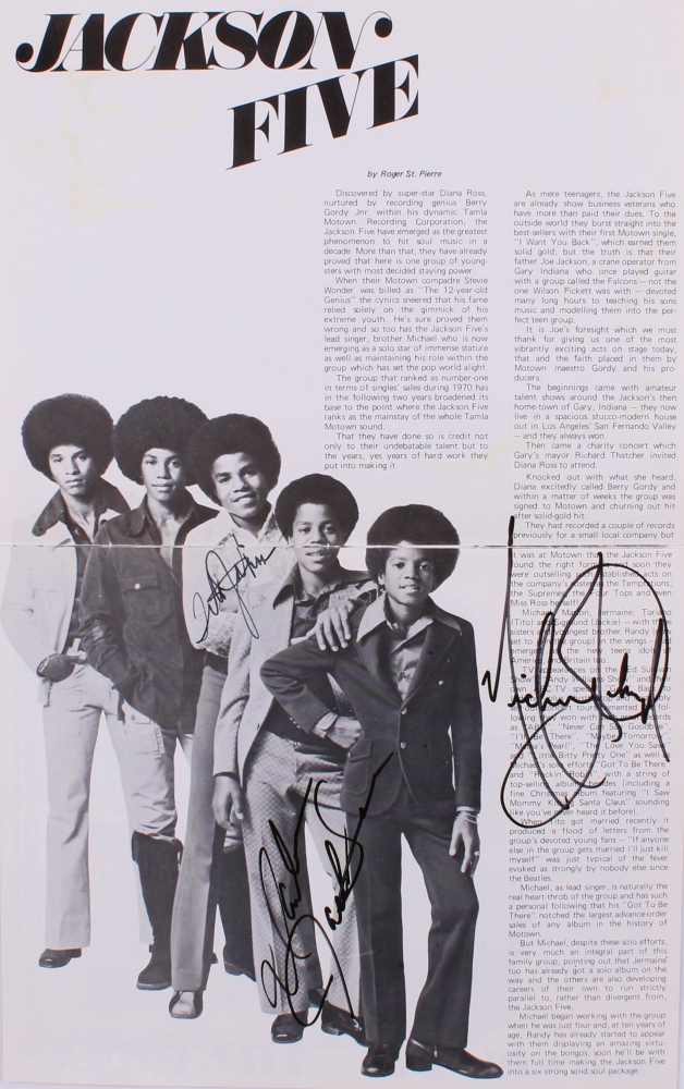 The Jackson Five Signed "An Evening with Jackson Five" Program with (9 ...