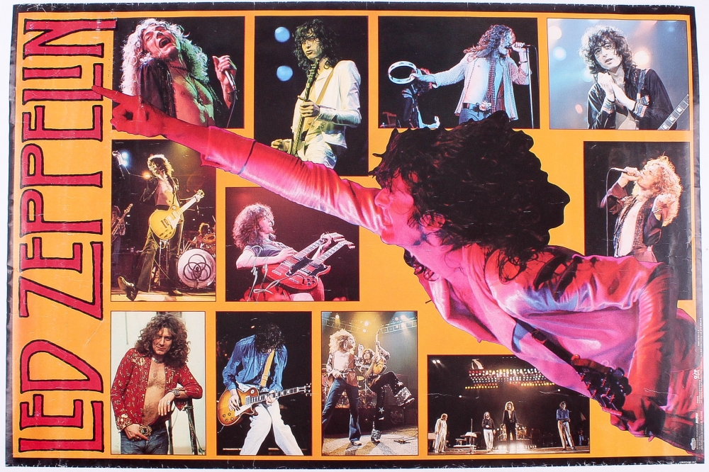 Jimmy Page Signed 24" x 32" Vintage Led Zeppelin Poster (JSA LOA ...