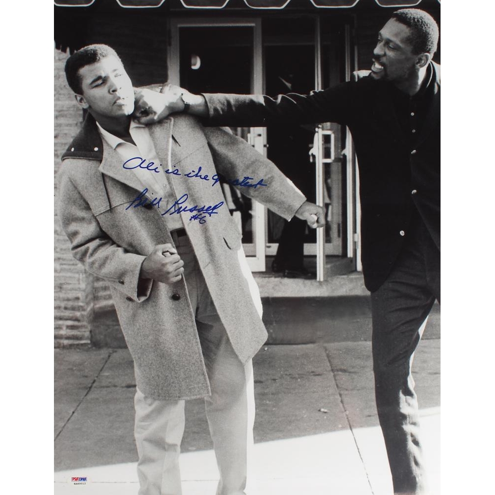 Bill Russell Signed 16x20 Photo With Muhammad Ali Inscribed "Ali Is The ...