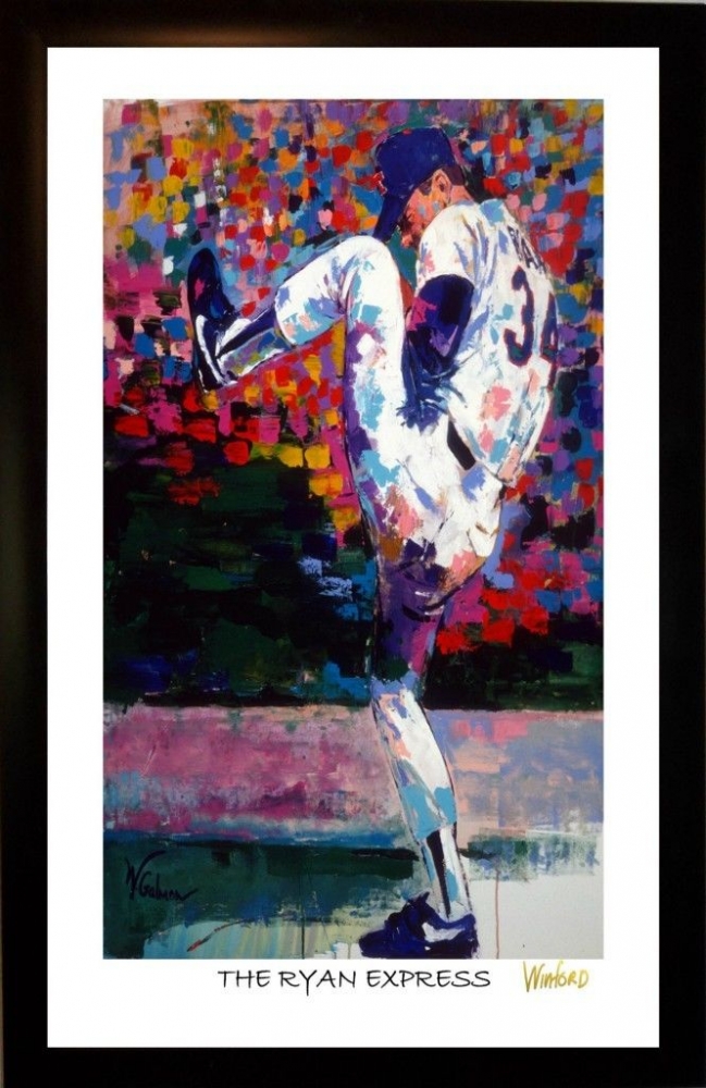 Nolan Ryan Rangers 11x17 "The Ryan Express" Signed Winford Lithograph ...