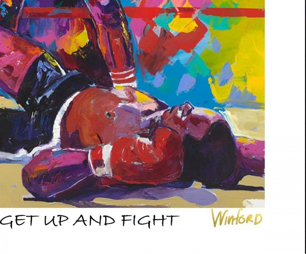 Muhammad Ali vs. Sonny Liston 11x17 "Get Up And Fight" Signed Winford ...