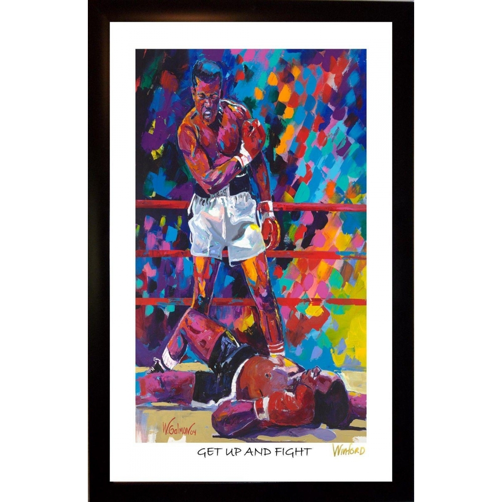 Muhammad Ali vs. Sonny Liston 11x17 "Get Up And Fight" Signed Winford ...