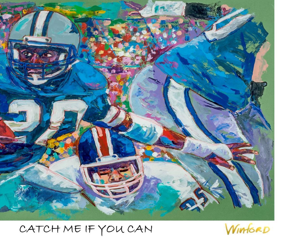 Barry Sanders Lions 11x17 "Catch Me If You Can" Signed Winford Limited ...