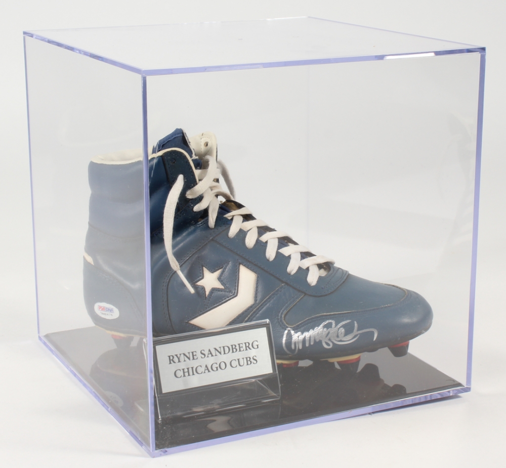 Ryne Sandberg Signed Converse Baseball Cleat with Display Case (PSA COA ...