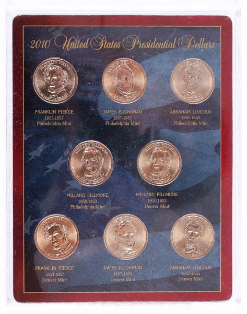 2010 Uncirculated United States Presidential Golden Dollars Set with ...