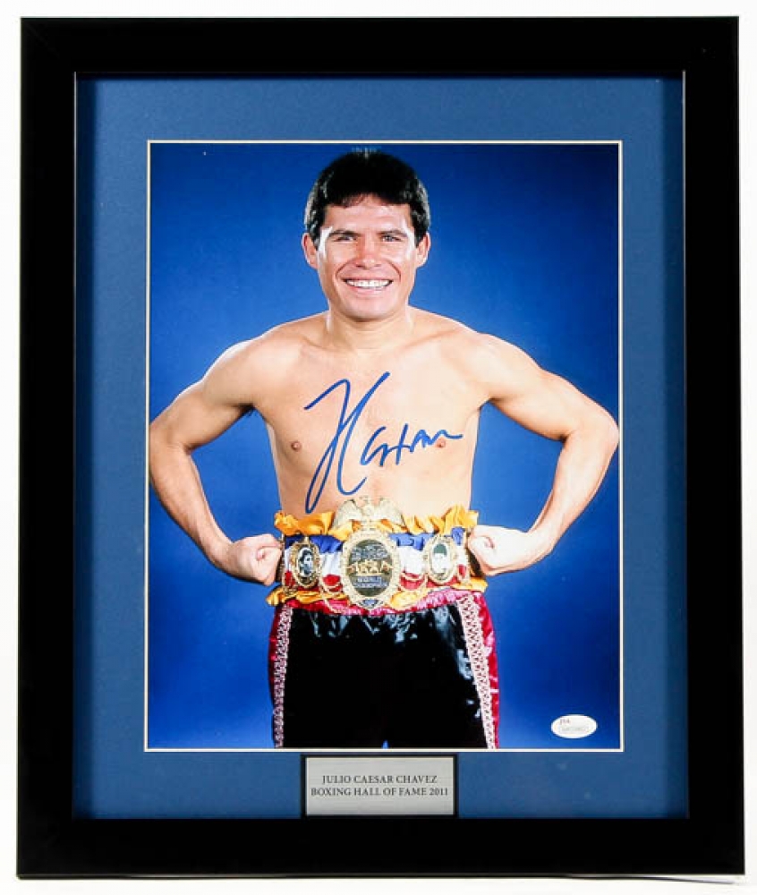 Julio Cesar Chavez Signed 16x19 Custom Framed Photo Display (JSA COA ...