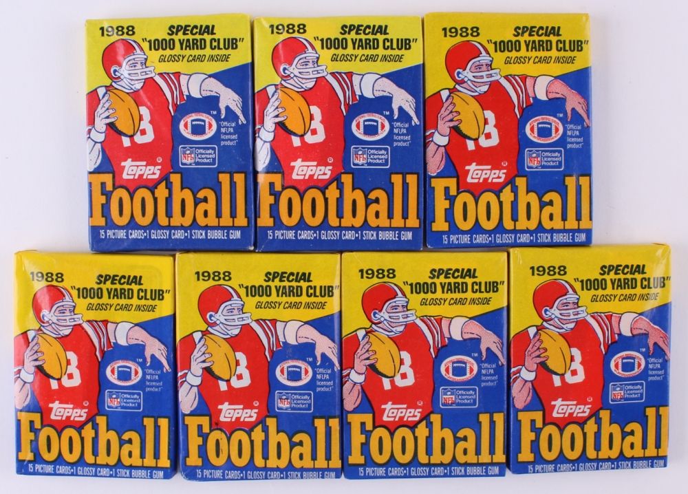 Lot of (7) Unopened 1988 Topps Football Wax Packs with (15) Cards Per ...
