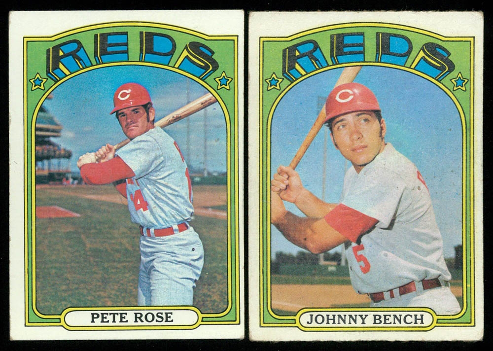 Lot of (2) 1972 Topps Baseball Cards with #559 Pete Rose & #433 Johnny ...