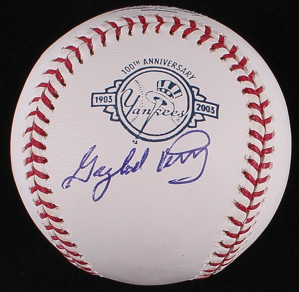 Gaylord Perry Signed 100th Anniversary Yankees Logo OML Baseball (JSA ...