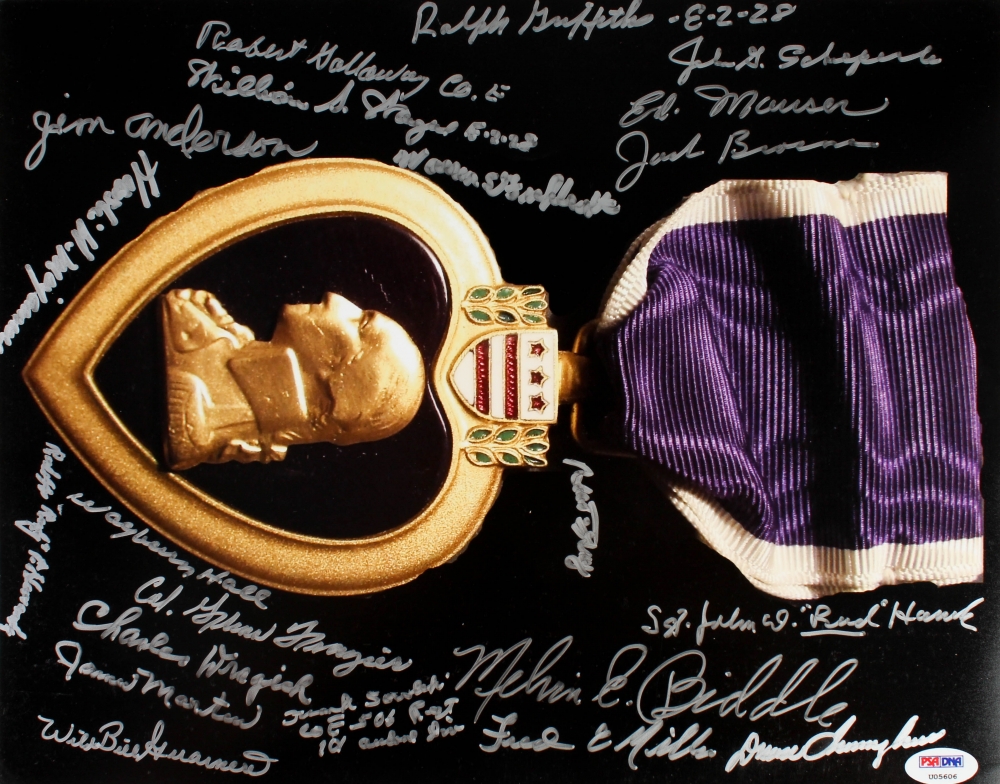 Multi-Signed Purple Heart Recipients 11x14 Photo with (22) Signatures ...