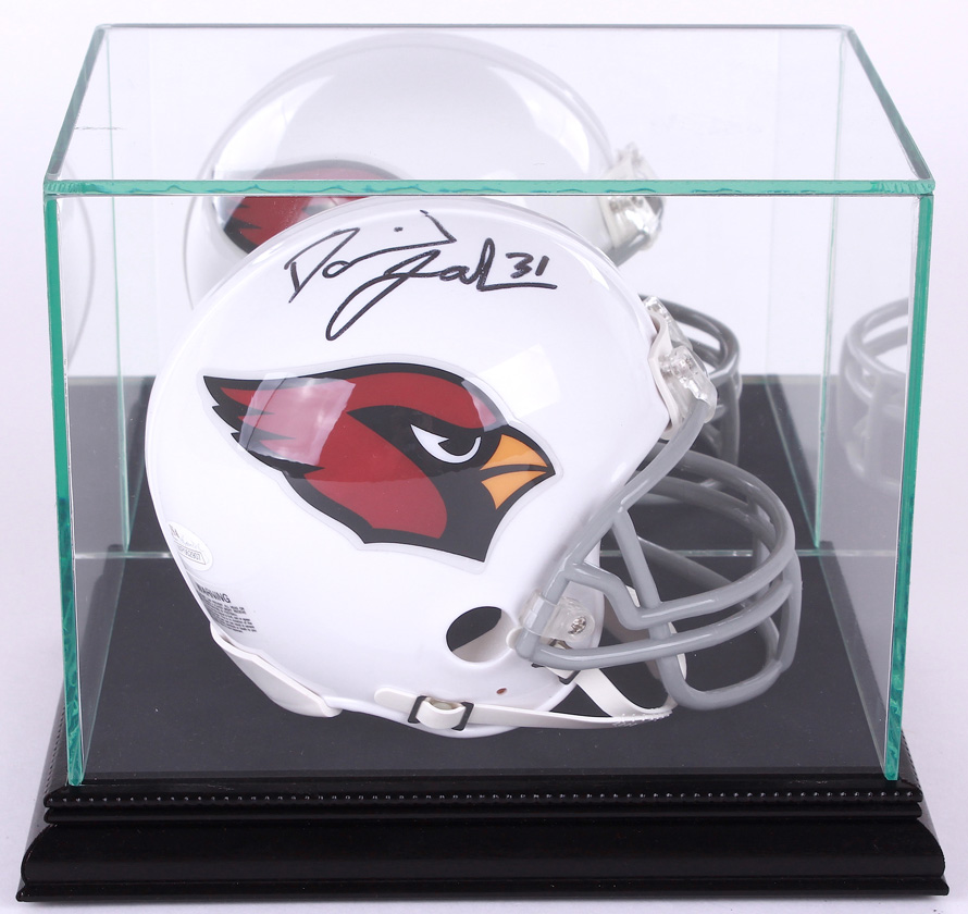 Premium Mini-Helmet Glass Display Case with Black Suede Black Wood Base ...