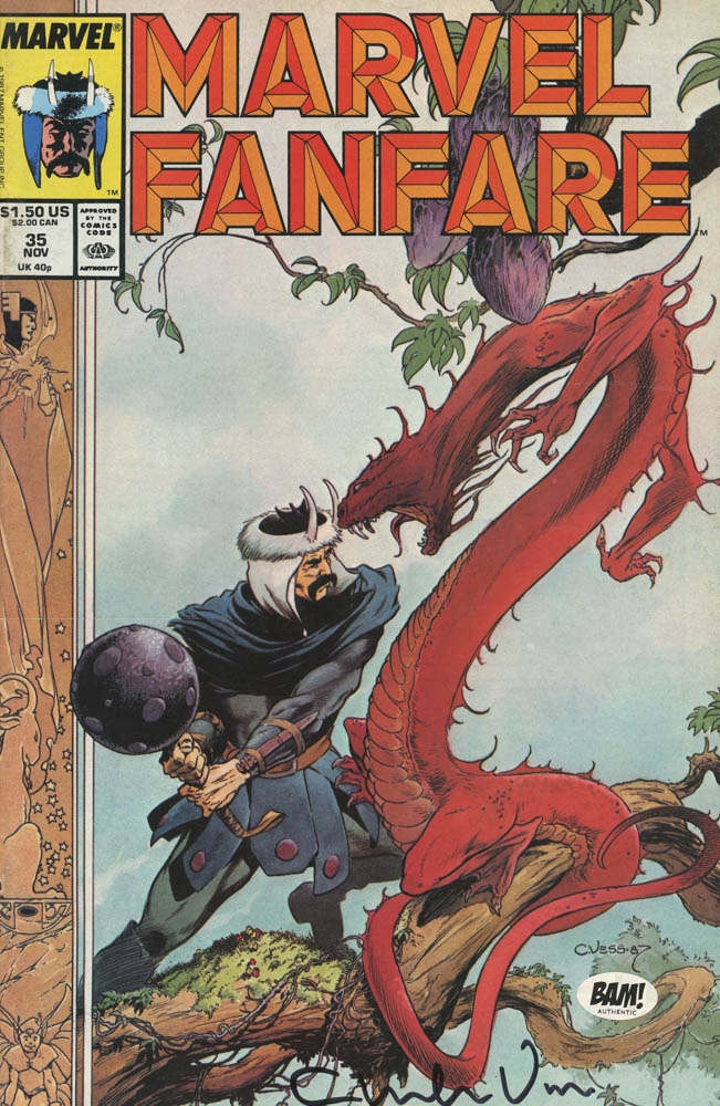 Charles Vess Signed "Marvel Fanfare" Marvel Comic Book (The Bam Box COA ...