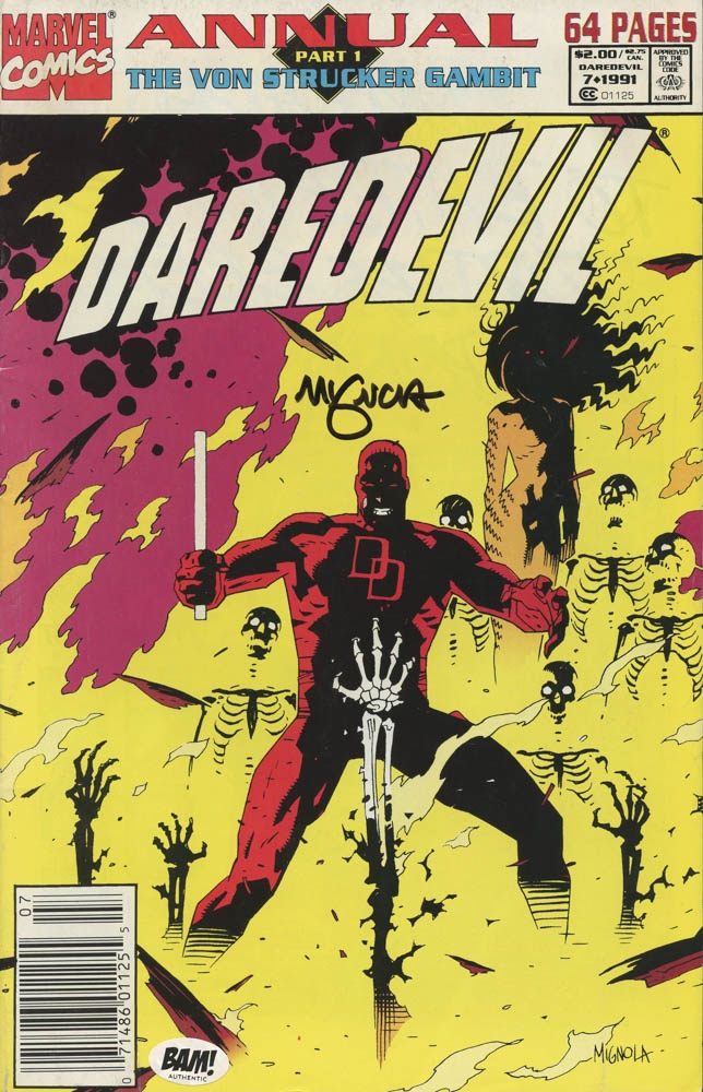 Mike Mignola Signed "Daredevil" Marvel Comic Book (The Bam Box COA ...