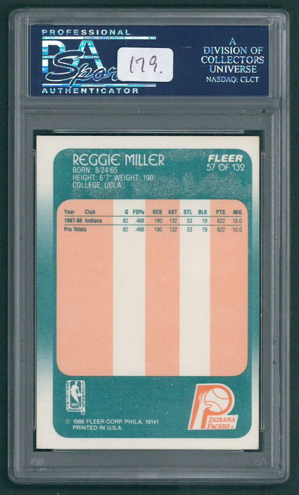 Reggie Miller Signed 1988-89 Fleer #57 RC (PSA Encapsulated) | Pristine ...