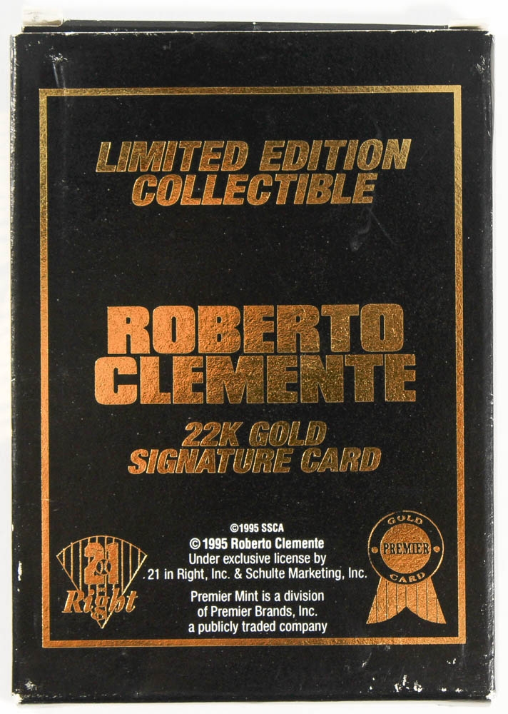Roberto Clemente LE 22KT Gold Signature Card | Pristine Auction