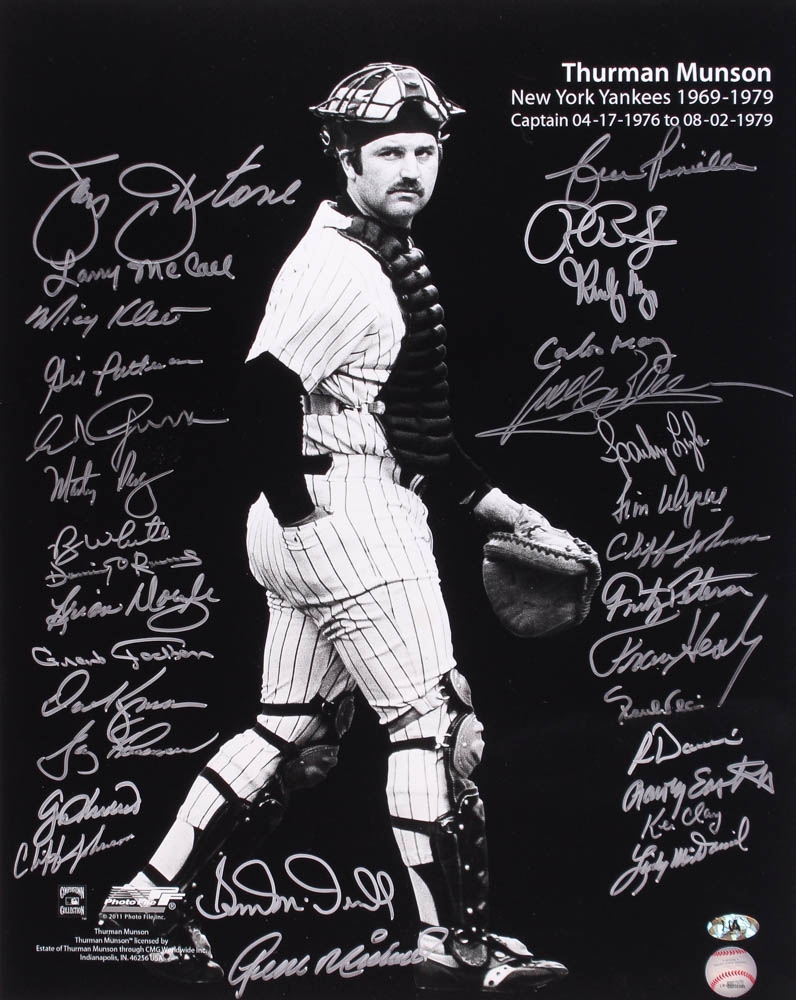 Multi-Signed Thurman Munson Yankees 16x20 Photo Signed By (31 ...